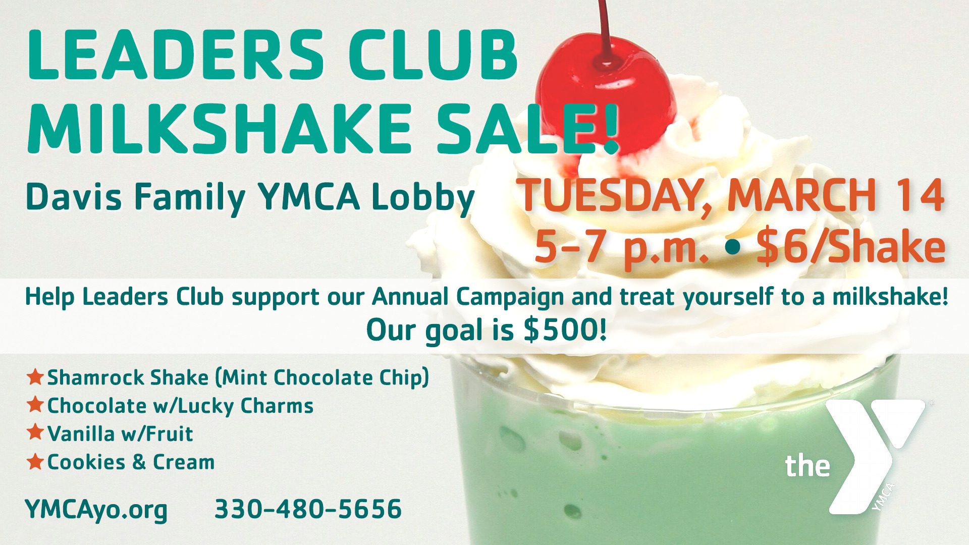 LEADERS CLUB MILKSHAKE SALE - YMCA of Youngstown