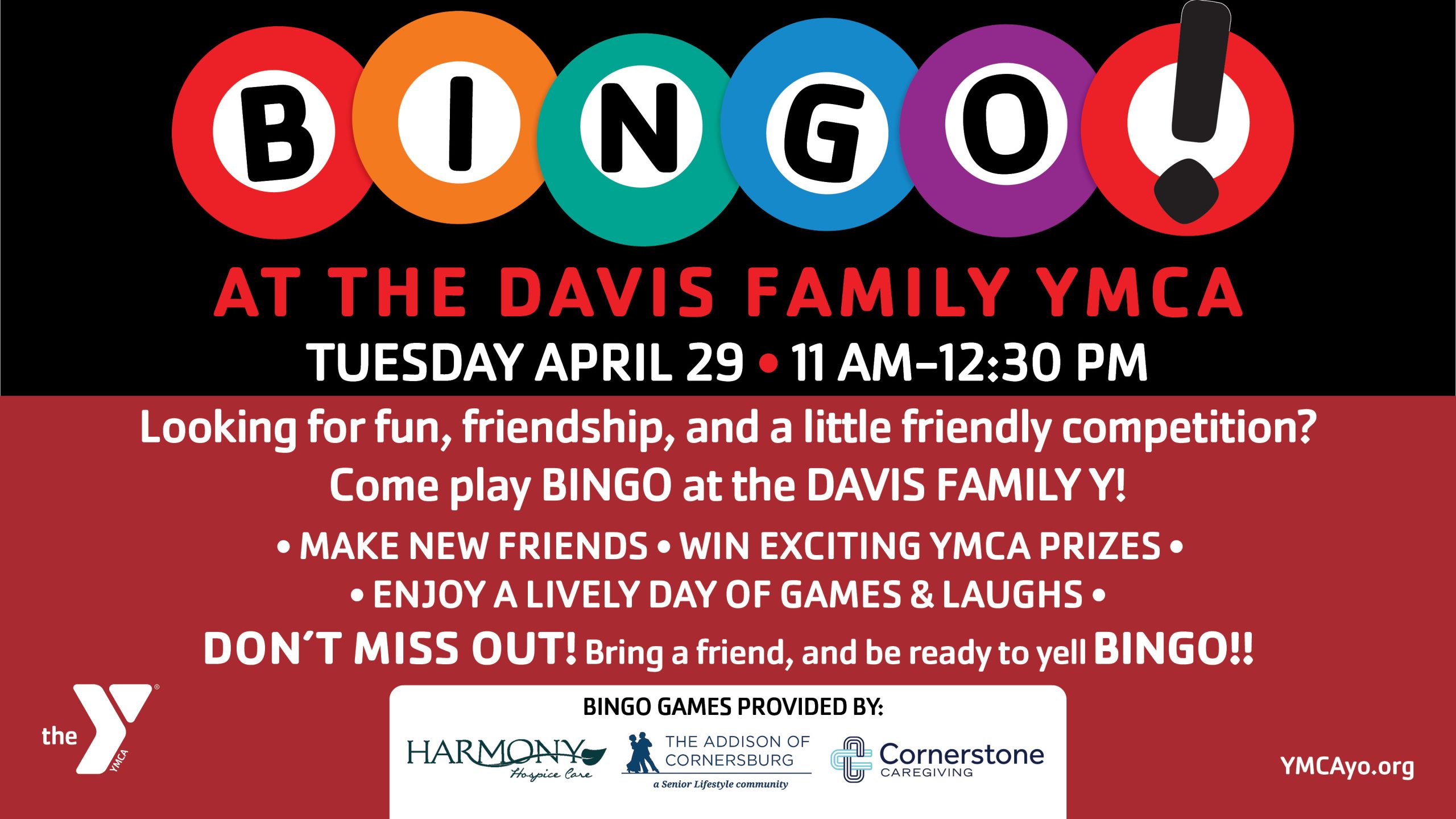 BINGO AT THE DAVIS FAMILY YMCA - YMCA of Youngstown